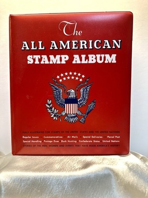 MINKUS ALL AMERICAN STAMP ALBUM COLLECTION OF 900+ Stamps 1920’s - 1972 ...