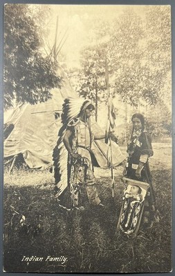 1915 Native American Real Photo Postcard Indian Family - Grace Chandler, 1910 | eBay