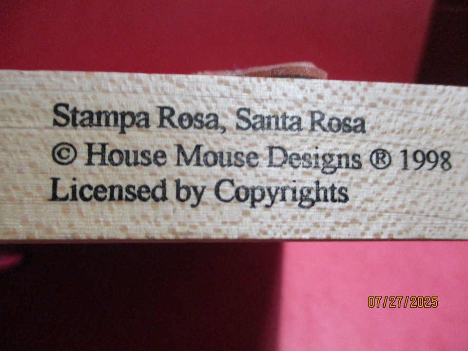 HOUSE MOUSE STAMPA ROSA POOL PARTY IN SINK RUBBER STAMP WOOD MTD 1998 ...
