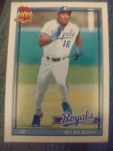 1991 Topps 40 Years of Baseball Card Bo Jackson #600MINT Printing ERROR ...