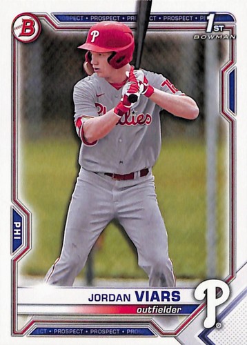 2021 Bowman Draft #BD-132 JORDAN VIARS Philadelphia Phillies 1st Bowman ...