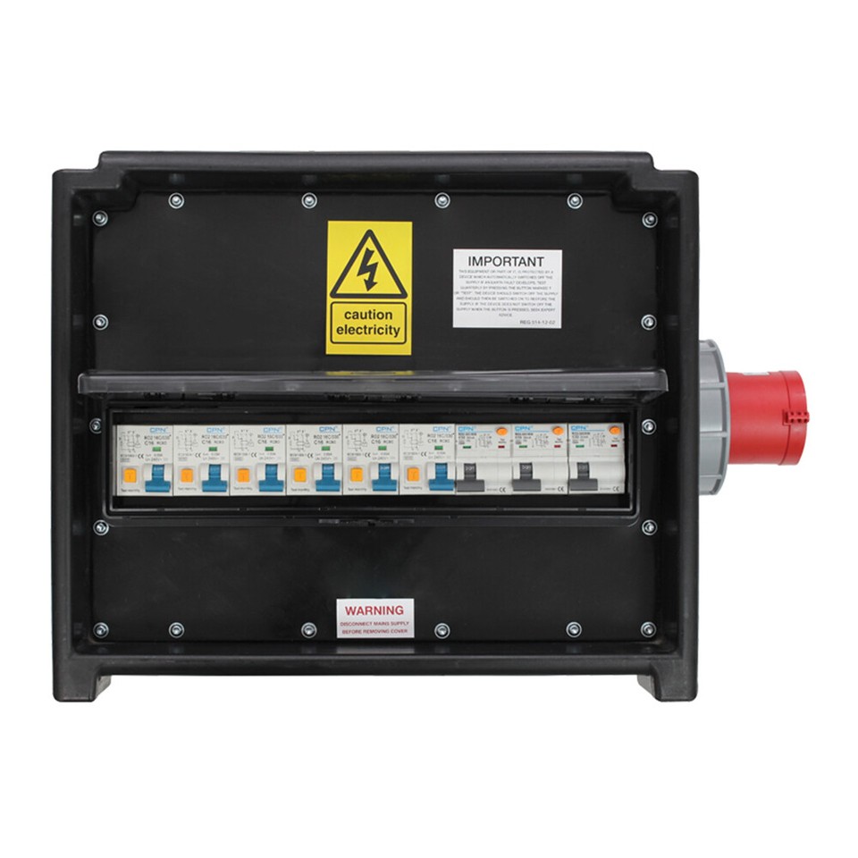 PCE MERZ Distribution Box 63A 3PH RCBO Power Distro Marquee Event ...