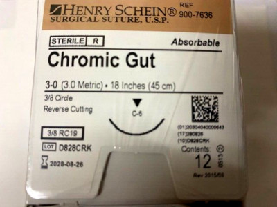 Henry Schein Dental 3-0 Chromic Gut suture C6 18" same as Look 525B | eBay