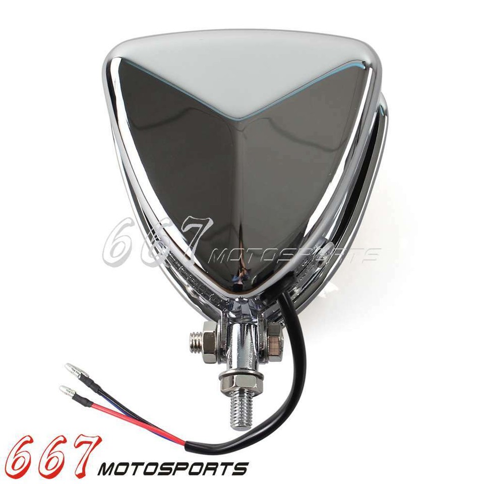 Retro Vintage Motorcycle Triangle Headlight For Harley Bobber Chopper ...