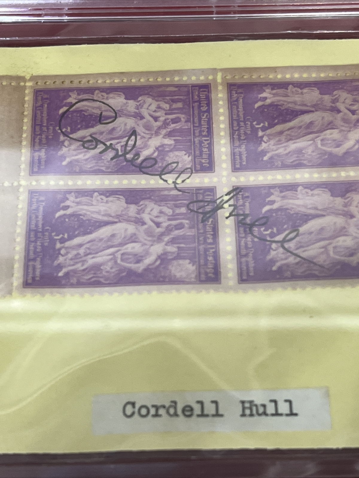 Stamp Authentic Autograph Cordell Hull Beckett Authentication Services ...