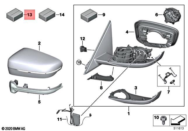 BMW G20 Repair Kit Exterior Mirror Genuine 51168496665 for sale online ...