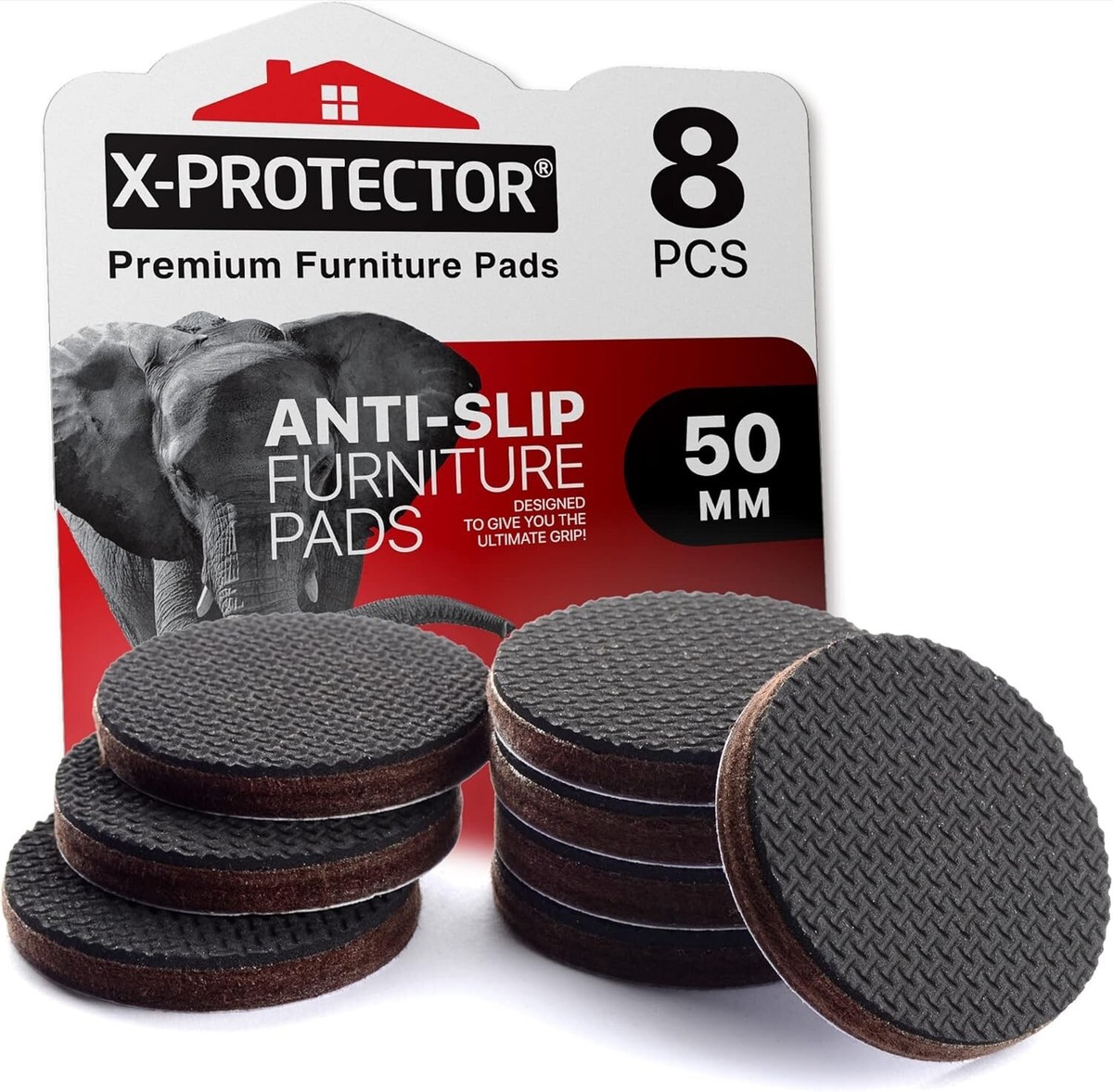 X Protector Pads 48 Brown Premium Chair Felt Furniture Pads