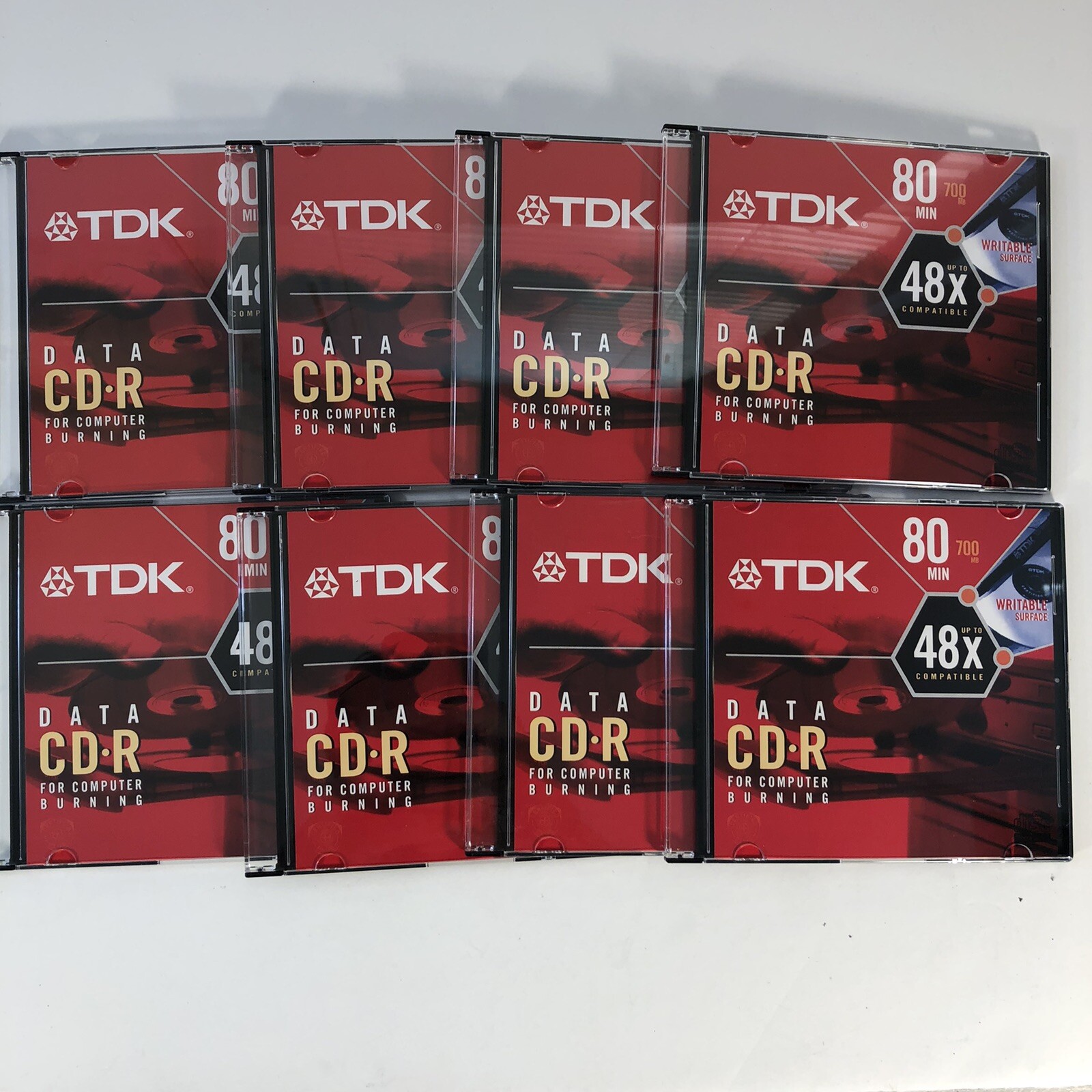 8 count TDK CD-R 80 Min 700MB 8 Disks with cases 48x lot of 8 | eBay