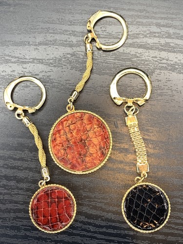 Snakeskin Keychain Lot Of 3 Gold Tone Snake Skin Vintage NOS | eBay