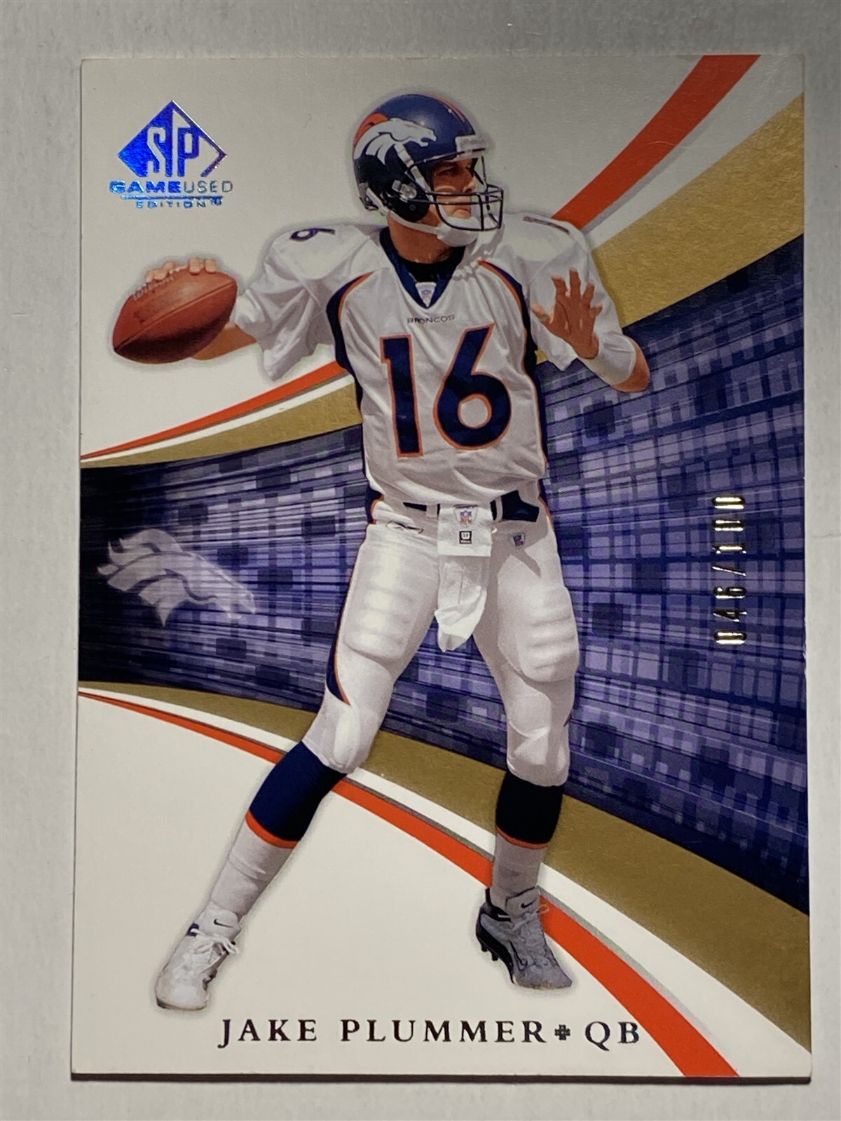 JAKE PLUMMER broncos 2004 SP Game Used #29 GOLD 46/100 (U7) | eBay