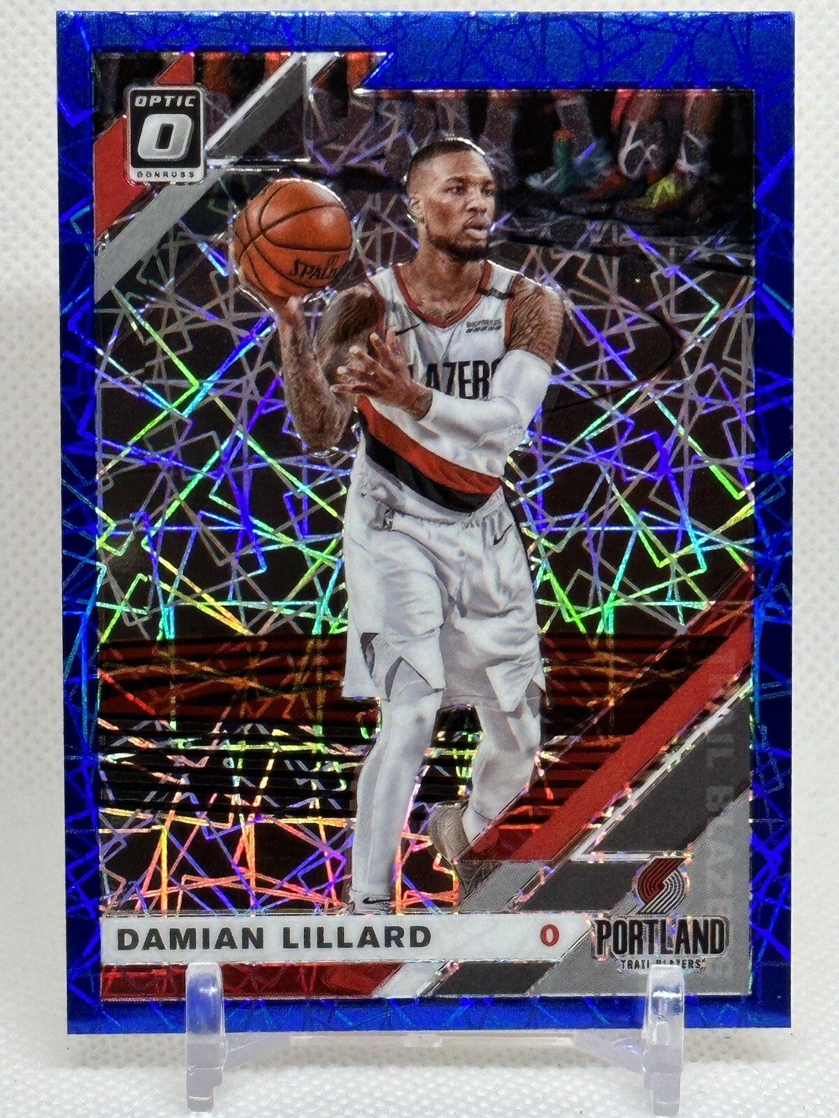 2019-20 Donruss Optic Blue Velocity Damian Lillard Blazers #7 | eBay