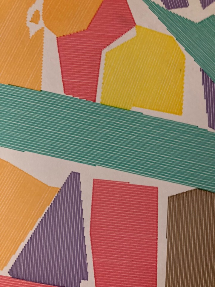 Beautiful Abstract Ink Drawing 1980 Cubist Post Cubism Color Paper | eBay