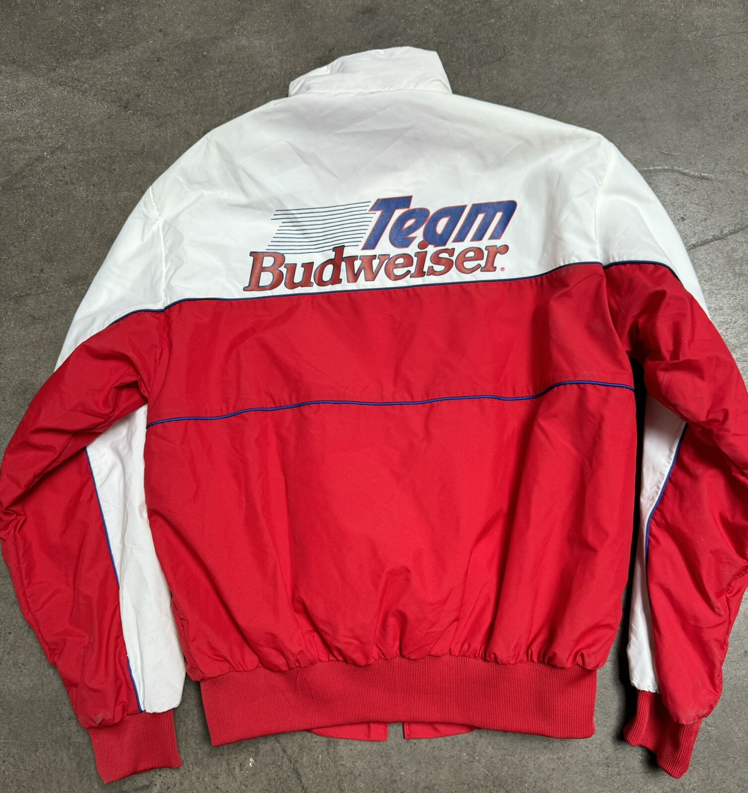 RARE Vintage Team Budweiser Racing Jacket Supplex Siz… - Gem