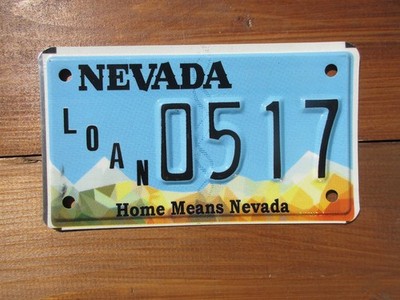 2020 Nevada LOAN Motorcycle License Plate Home Means Nevada 0517 | eBay