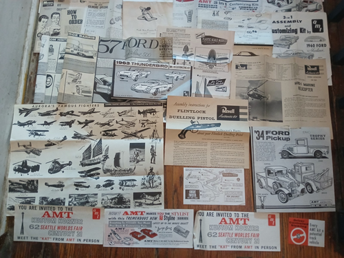 Lot of Model Kit Instruction Sheets Amt Monogram Revell Lindberg Aurora ...