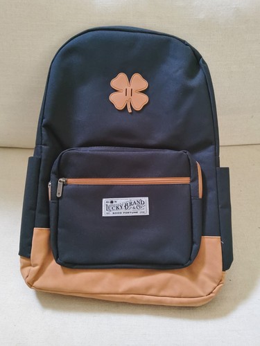 Lucky Brand Black/Brown Canvas Backpack New NWT | eBay