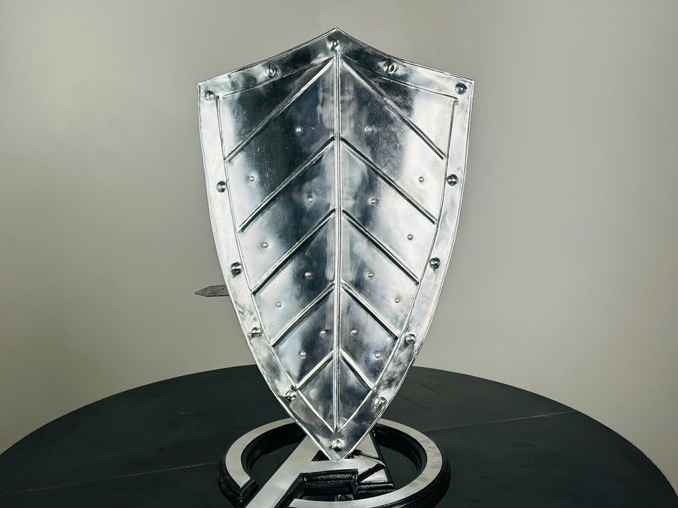 Crusader Knight Shield Medieval Gothic Armor Steel Battle Knight Heater ...