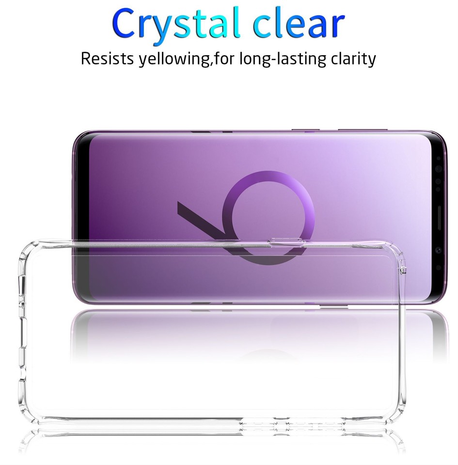For Samsung Galaxy S9/S9 Plus/S8 Case Phone Cover Clear + Tempered ...