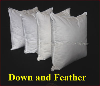 SALE GOOSE FEATHER & DOWN CUSHIONS INSERTS X 4 - 45 X 45CM | eBay Australia