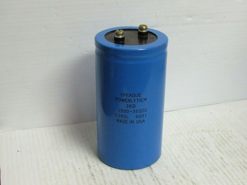 SPRAGUE POWERLYTIC CAPACITOR 36D 2500-350DC 8343L 4001 - USED | eBay