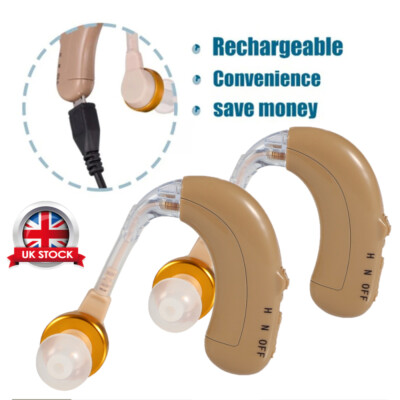 UK Digital Hearing Aid Kit Behind the Ear BTE Sound Voice Amplifier ...