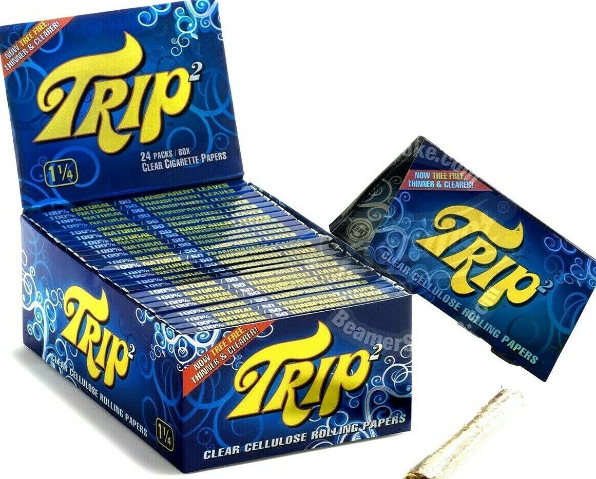 2x Trip 2 Rolling Papers 1 1/4 Trip2 Clear 50/Lvs/Pk *Best Prices* *USA ...