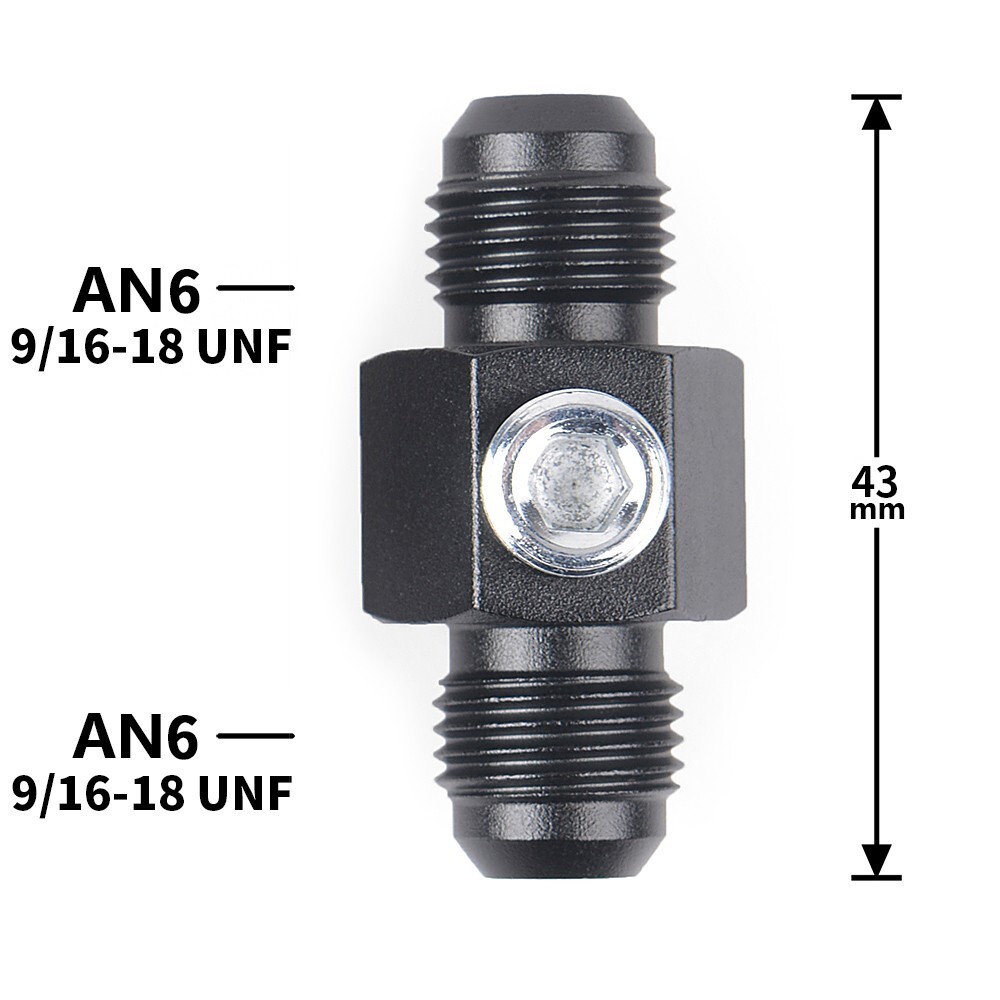 2PCS Male 6AN to Male AN6 Straight Fitting Adapter+1/8"NPT Pressure ...