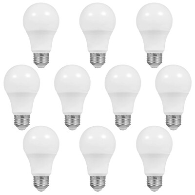 LSP [10-Pack] E26 Base 5000K Daylight LED Light Bulbs, 9.5W 800LM UL ...