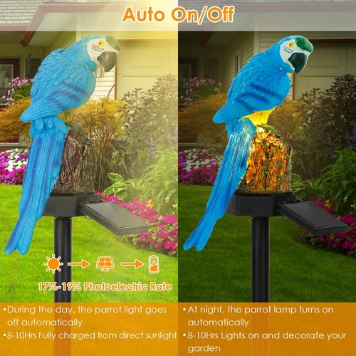 Outdoor Solar Power LED Parrot Light Garden Yard Landscape Decor Lamp ...