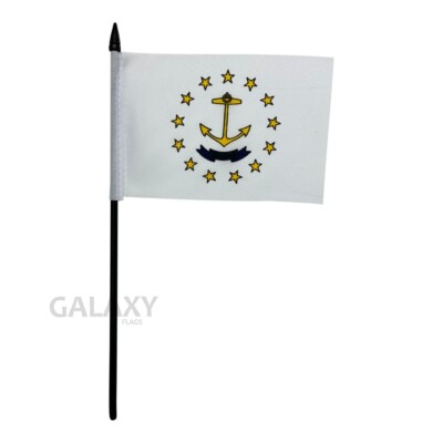 "4x6" Rhode Island Flag / Rhode Island Desk Flag / Rhode Island Stick ...