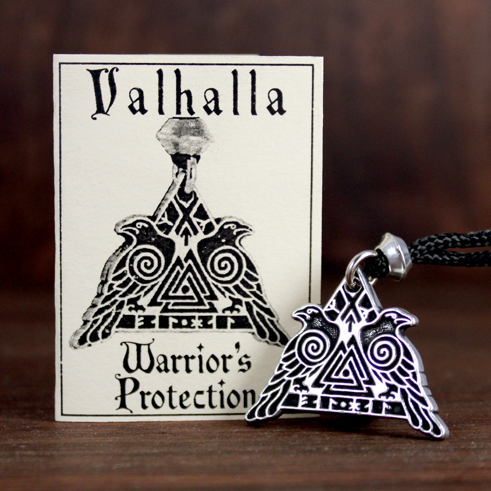 Valknut Warrior Valkyrie Raven Pendant Jewelry Norse Necklace ...