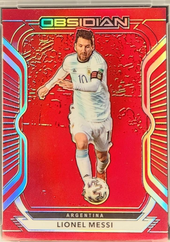 2020-21 Panini Obsidian - Lionel Messi #46 Electric Etch Red Flood /28 ...