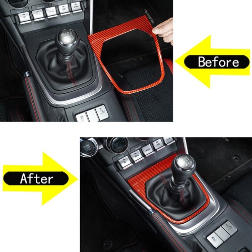 For Subaru BRZ GR86 2022-2024 Red Real Carbon Fiber Console Gear Shift ...