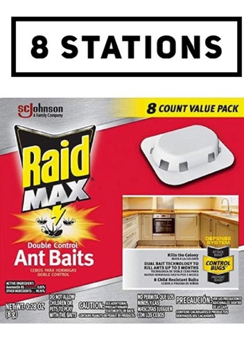 Raid MAX “8” Liquid Ant Bait Stations, Kills The Queen & Colony NIB ...