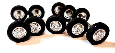 5 -DCP - Most Brands 1/64th KW, PETERBILT, CHROME Single WHEELS, TIRES ...
