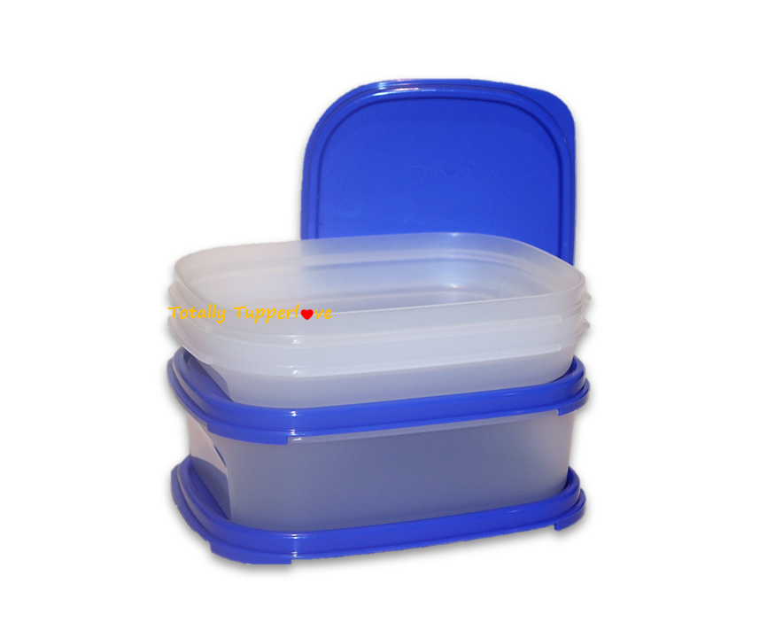 Tupperware 3 Modular Mates Mini Rectangles 3.5 Cups & 1.7 Cups Blue ...