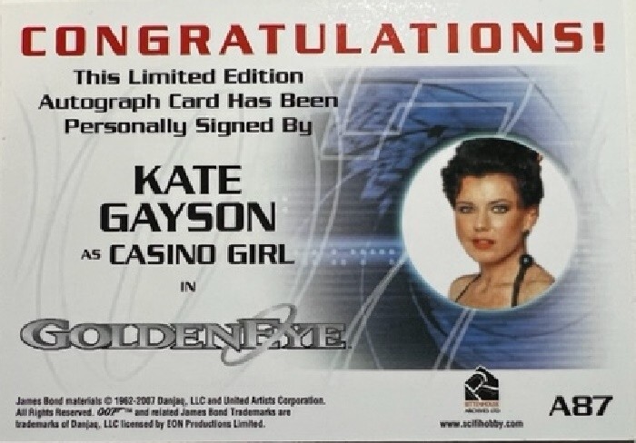 Kate Gayson Autograph A87 in GoldenEye from James Bond in Motion | eBay
