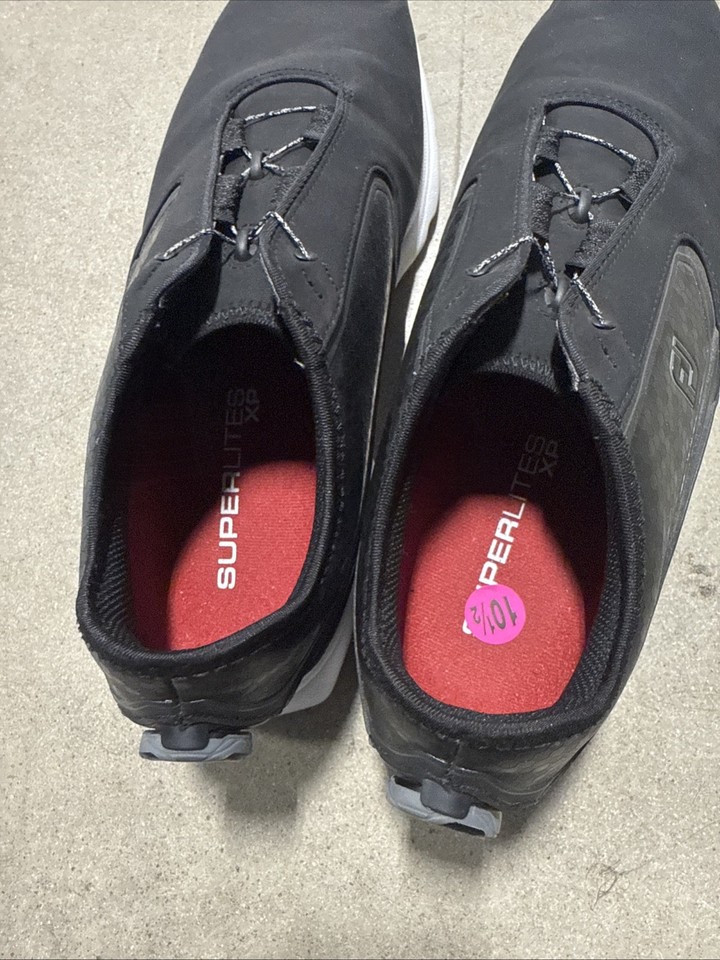 Foot Joy FJ SuperLites XP 58093 Golf Shoes Spikeless Men's Black Size ...