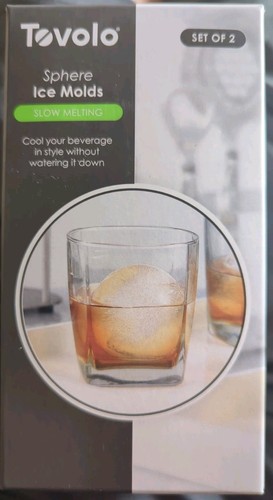 TOVOLO Sphere Ice Molds Set of 2 Silicone BPA FREE Slow Melting Craft ...