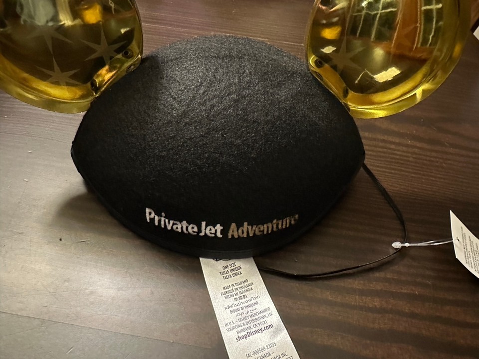 Adventures by Disney Private Jet Adventure Mickey Mouse Ears Black Gold ...