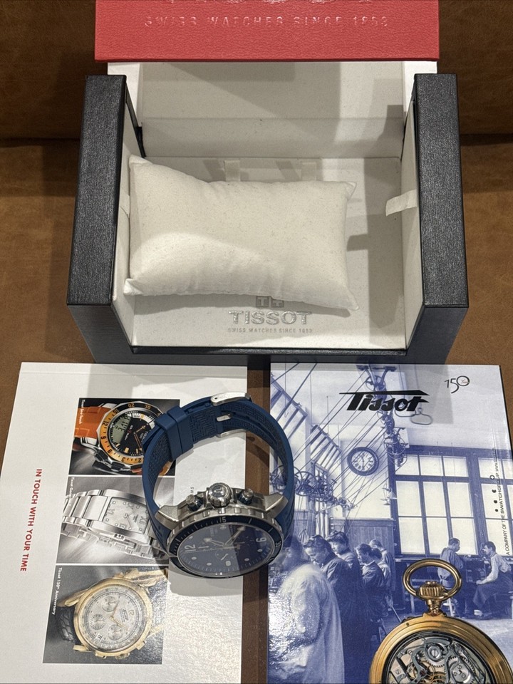 TISSOT SEASTAR 1000 AUTOMATIC CHRONOGRAPH SCUBA DIVING WATCH BLUE 48MM ...
