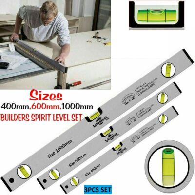 PROFESSIONAL BUILDERS SPIRIT LEVEL ALUMINIUM DIY LONG TOOLS SET 400 600 ...