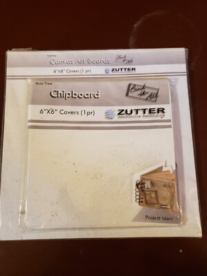 NEW Zutter Chipboard Pair 6"X6" Covers & Canvas Art Board Pair 8"x8 ...