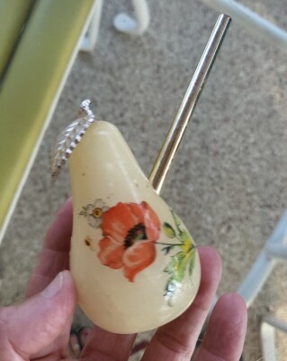 Vintage Small Hand Carved Alabaster Pear Shaped Pen Holder For Desk | eBay