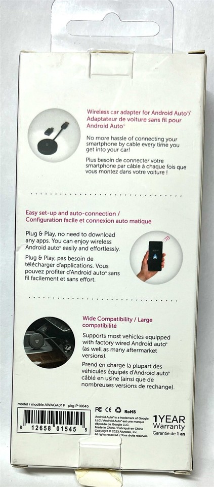 Aluratek - Wireless car adapter for Android Auto - Black | eBay