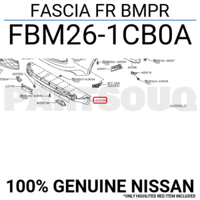 FBM261CB0A Genuine Nissan FASCIA FR BMPR FBM26-1CB0A | eBay