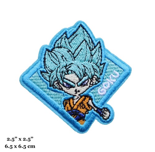Dragon Ball Z Anime Goku Super Saiyan Form Blue Logo Embroidered Iron ...