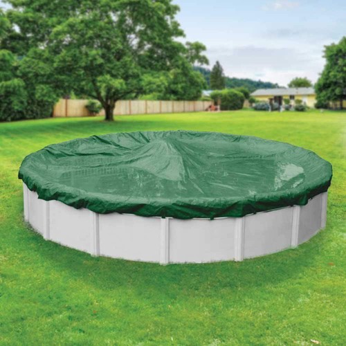 Robelle Winter Pool Cover 34'x34' Round Green Solid Polyethylene Above ...