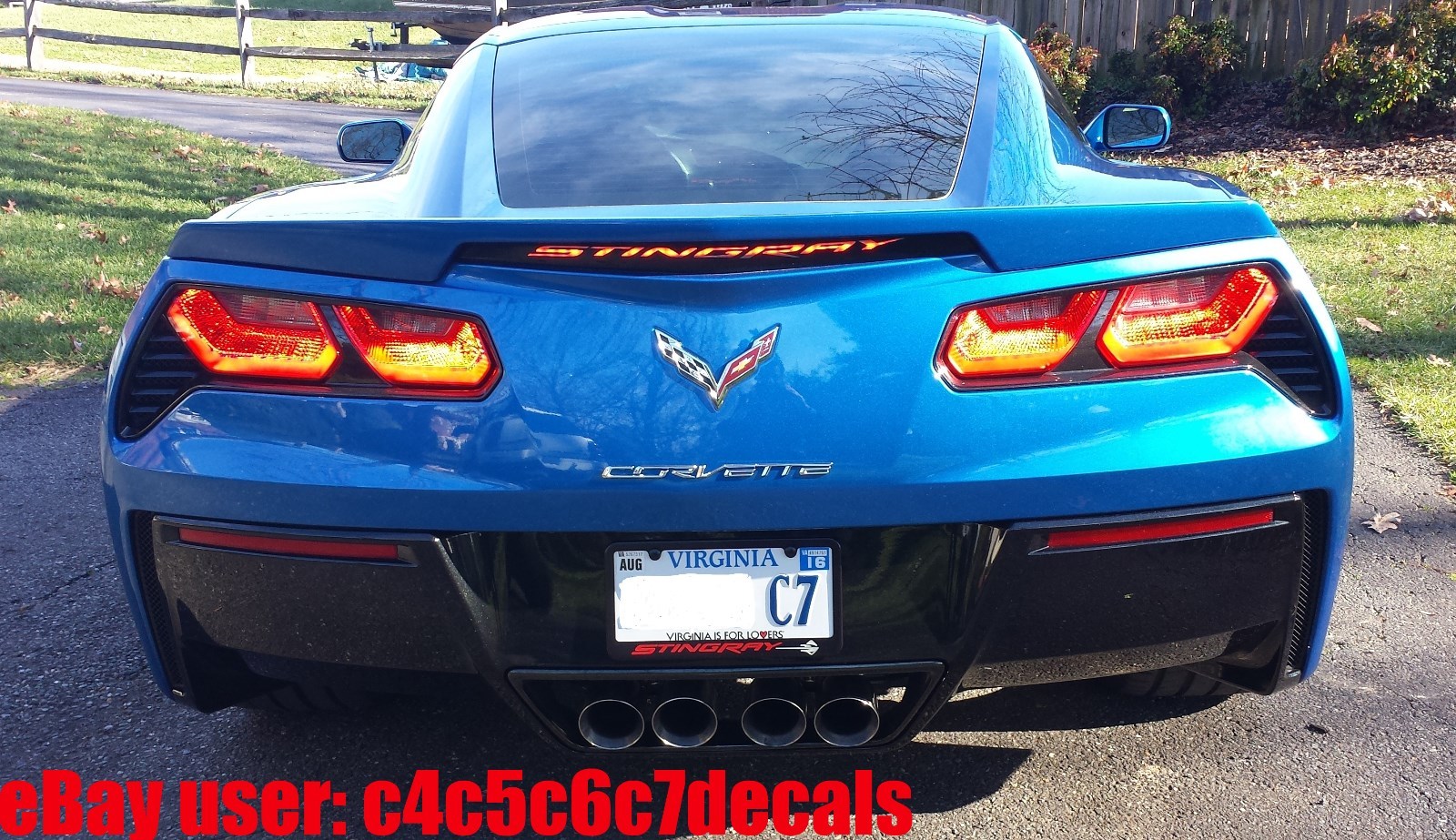 Chevy Corvette StingRay C7 3rd brake light decal 14 15 16 2017 18 19 GS ...