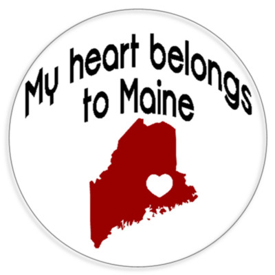 My Heart Belongs To Maine - Circle Sticker Decal 3 Inch - State Pride ...